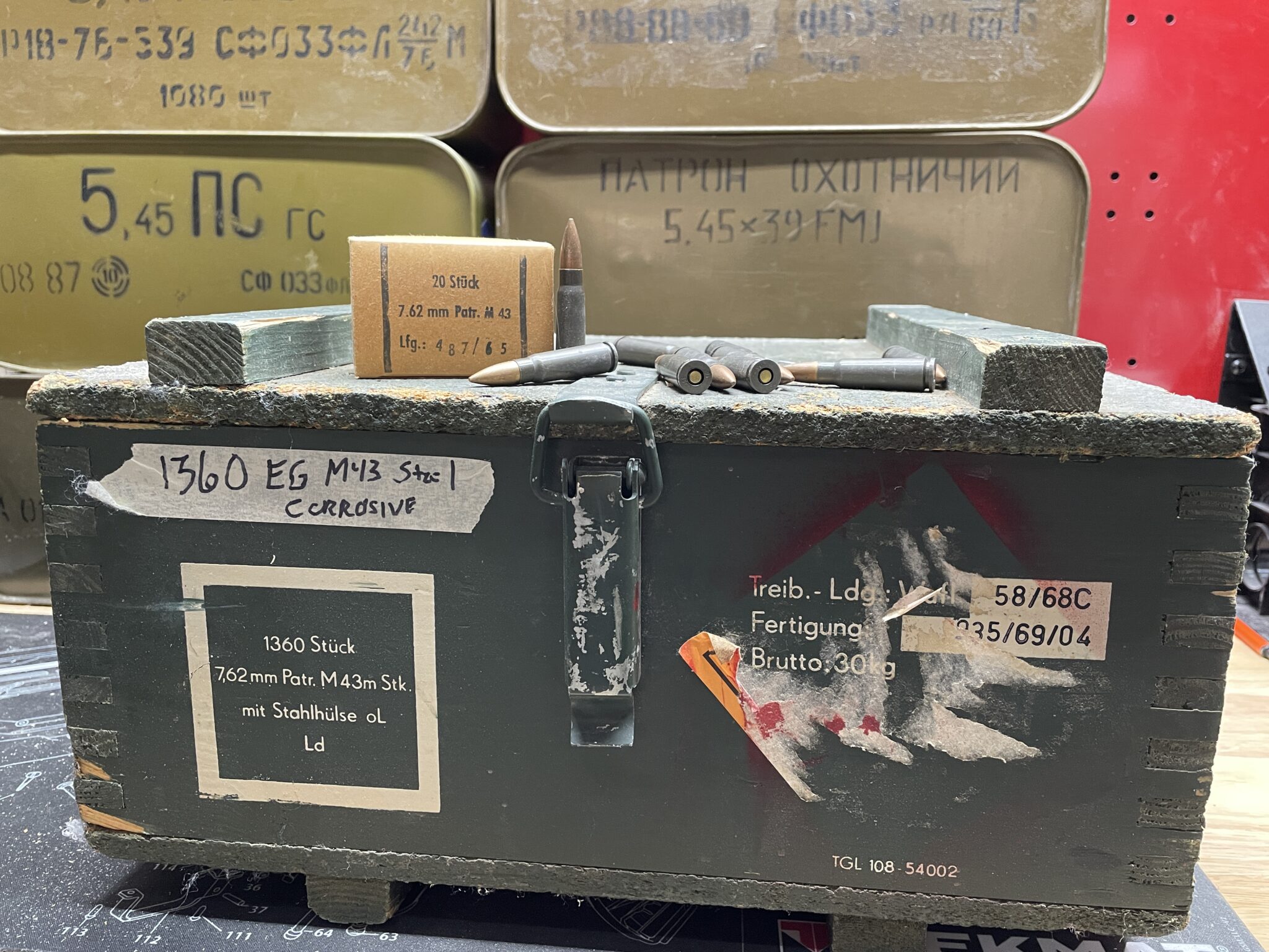 East German 7.62x39mm 20 Rounds LAP (Light Armor Piercing) Rare Steel ...