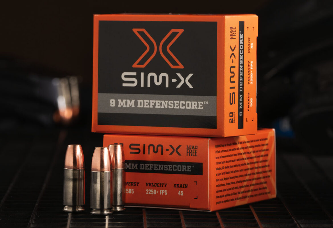 SIM-X 9mm +P DefenseCore Ammunition 45 Grain Lead Free